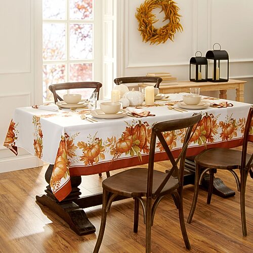 Autumn Pumpkin Grove Fall Rectangle Tablecloth 60 x 144 - Multi