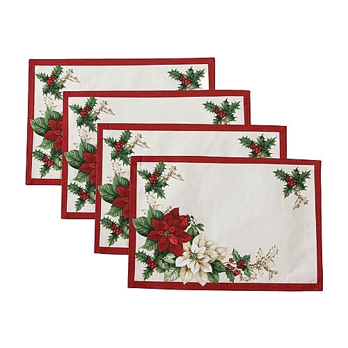 Click here for Elrene Red and White Poinsettias Placemat  Set of... prices