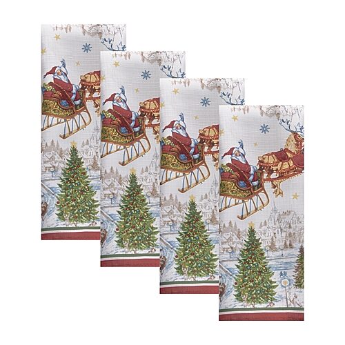 Click here for Elrene Santas Snowy Sleighride Napkins  Set of 4 -... prices