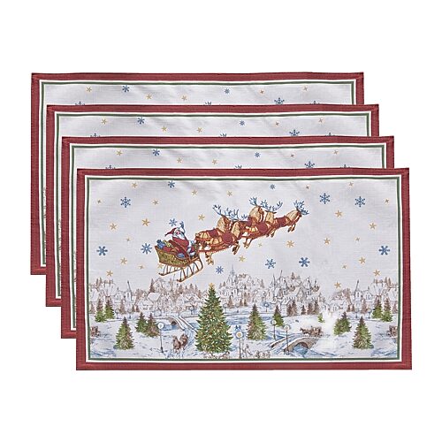 Click here for Elrene Santas Snowy Sleighride Placemat  Set of 4... prices