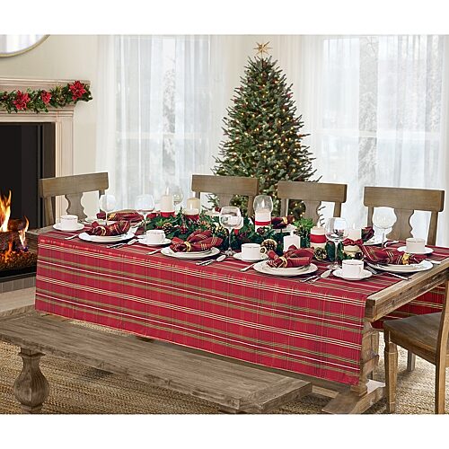 Click here for Threadmade Shimmering Plaid Tablecloth prices