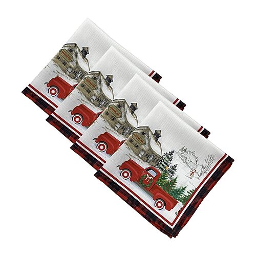 Click here for Vintage Christmas Tree Farm Holiday Napkin  Set of... prices