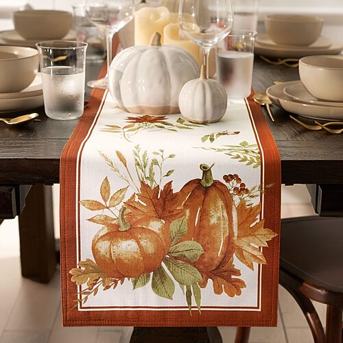 Autumn Pumpkin Grove Fall Table Runner - Multi