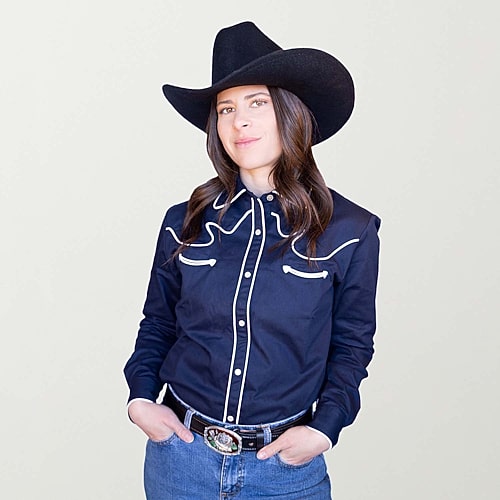 Click here for Western Express Womens Western Shirt  Medium  Blue prices