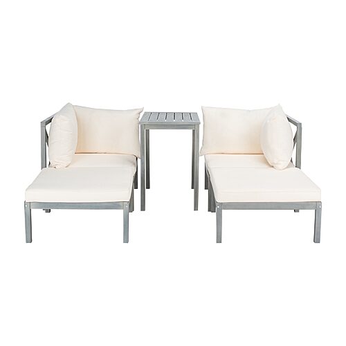 Click here for Ronson 5 Pc Sectional Set - Ash grey/beige prices
