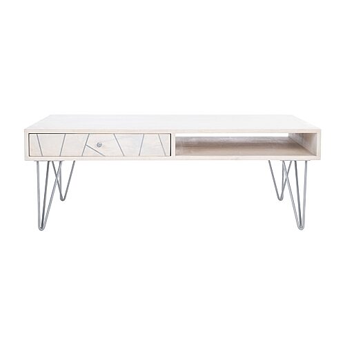Click here for Marlo 1-Drawer Coffee Table  One Size  Silver prices