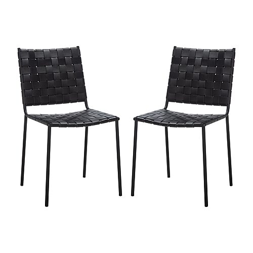 Click here for Wesson Leather Basket Woven Dining Chair - Set of... prices