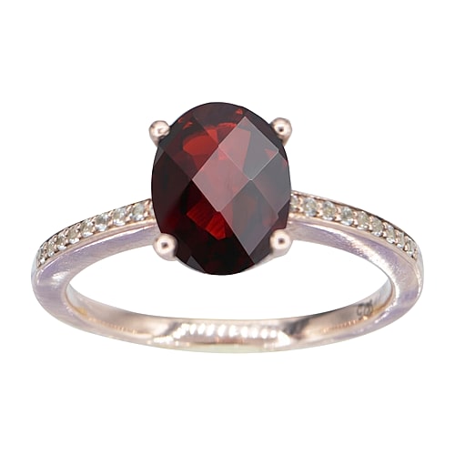 Click here for Womens Genuine Red Garnet 14K Rose Gold Over Silve... prices
