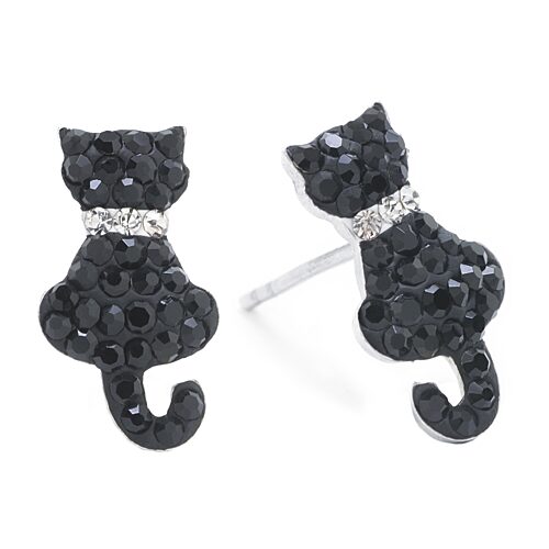 Click here for Silver Treasures Cat Black Crystal Sterling Silver... prices