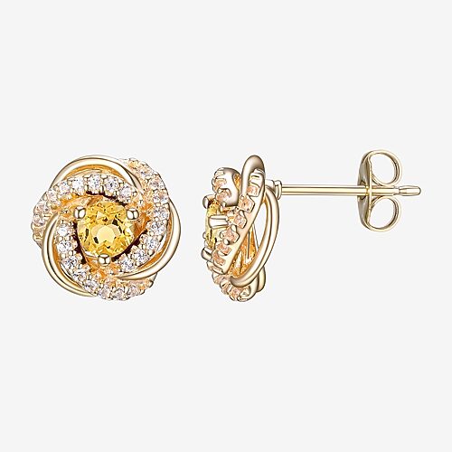 Click here for Genuine Yellow Citrine 18K Gold Over Silver 10.7mm... prices