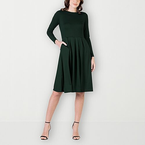 Click here for 24/7 Comfort Apparel Midi Length Fit And Flare Poc... prices