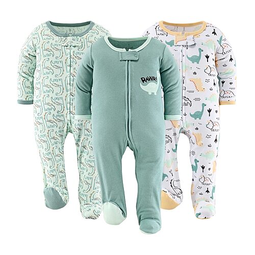 Click here for The Peanutshell Baby Boys Green Dino Footed Sleepe... prices