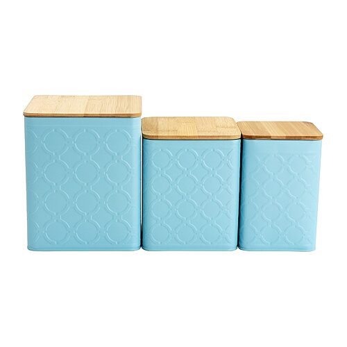 Click here for MegaChef Square Iron 3-pc. Canister  One Size  Blu... prices