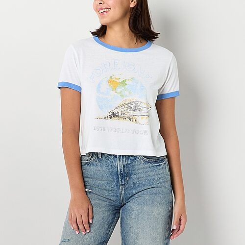Click here for Womens Juniors Round Neck Short Sleeve Regular Fit... prices