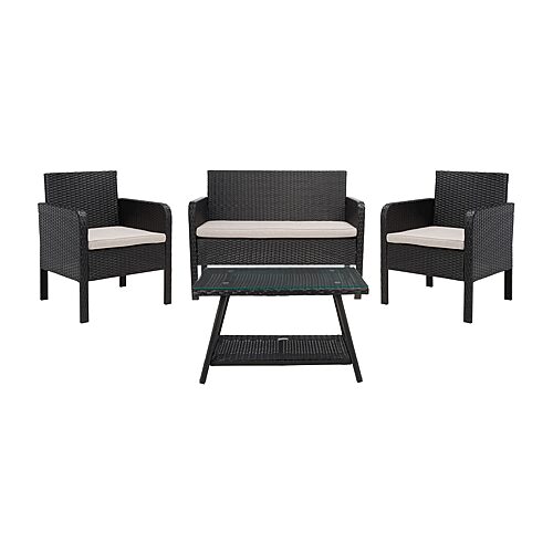 Click here for Aboka 4PC Outdoor Living Set - Black/light grey prices