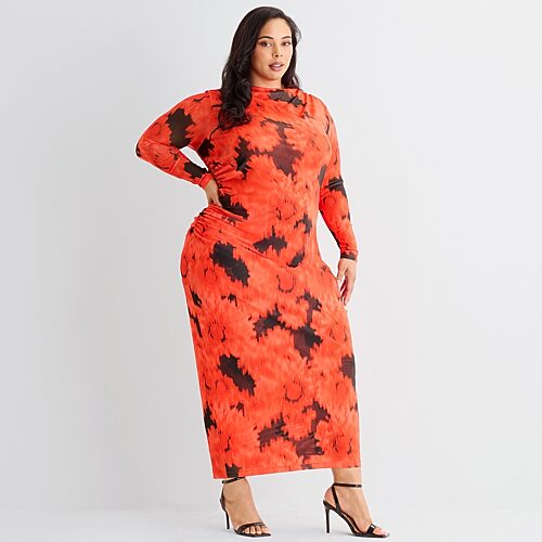 Click here for Ashley Graham Mesh Womens Plus Mock Neck Long Slee... prices
