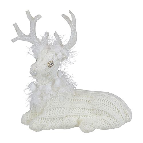 Click here for Northlight 10 Cable Knit Sweater Sitting Reindeer... prices