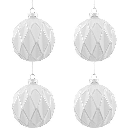 Click here for Northlight 4 4ct Embossed Diamon Glass Ball Christ... prices