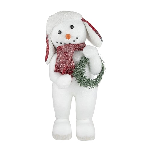 Click here for Northlight 16 Frosted Snowman With Wreath Christma... prices