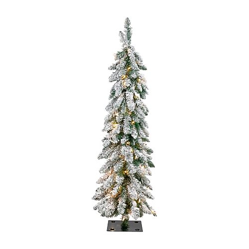 Click here for Northlight 4ft Prelit Pencil Flocked Alpine Artifi... prices