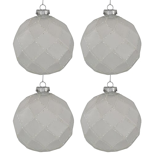 Click here for Northlight 4 Glittered Glass Ball 4ct Christmas Or... prices