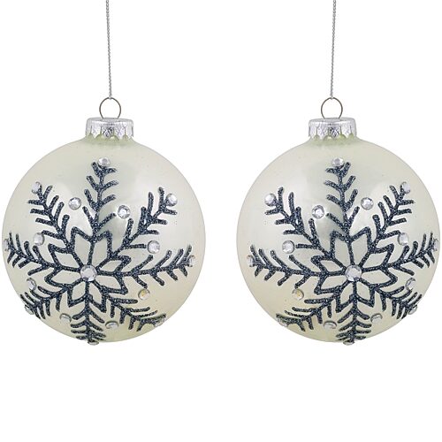 Click here for Northlight 4 Glittered Snowflake Shiny Glass Ball... prices