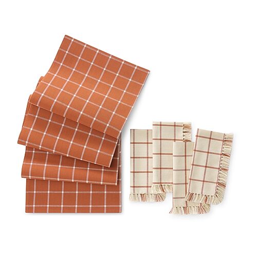 Click here for Elrene Harvest Windowpane Cotton Table Runner and... prices