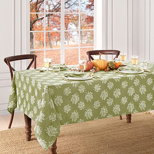 Click here for Elrene Falling Leaves Jacquard Cotton Tablecloth... prices