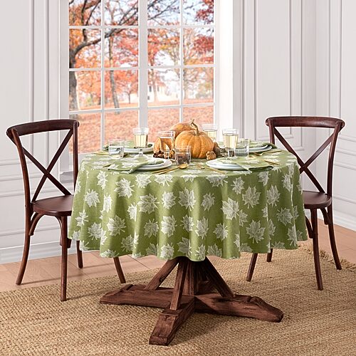Click here for Elrene Falling Leaves Jacquard Cotton Tablecloth... prices