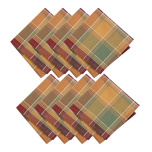 Click here for Elrene Autumn Acres Plaid Napkins  Set of 8 - Mult... prices