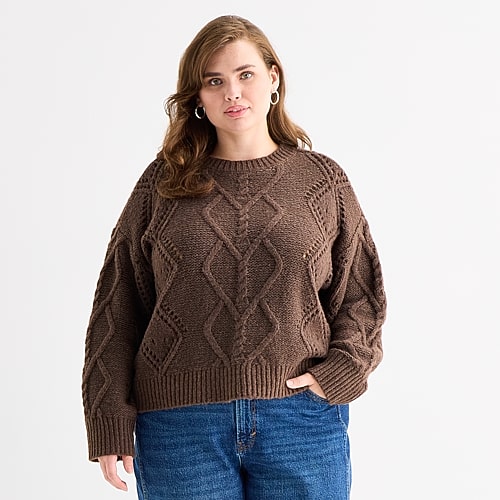 Click here for a.n.a Womens Plus Crew Neck Long Sleeve Pullover S... prices