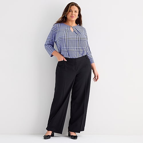 Click here for Liz Claiborne Audra Womens Plus Wide Leg Mid Rise... prices