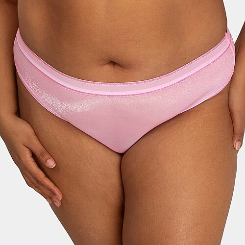 Click here for Curvy Couture Shimmer Mesh High Cut Thong- 1603  S... prices