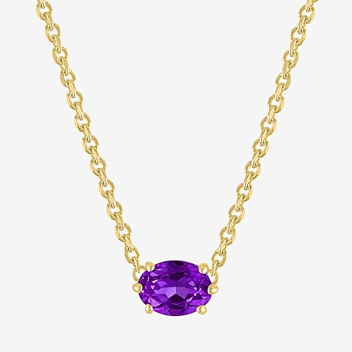 Click here for Gemstone 14K Gold Over Silver Oval 17.5 Inch Penda... prices