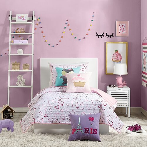 Urban Playground Desiree Quilt Set  One Size  Pink