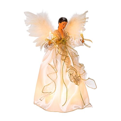 Click here for Kurt Adler 10-Light 12-Inch Ivory and Gold Black A... prices