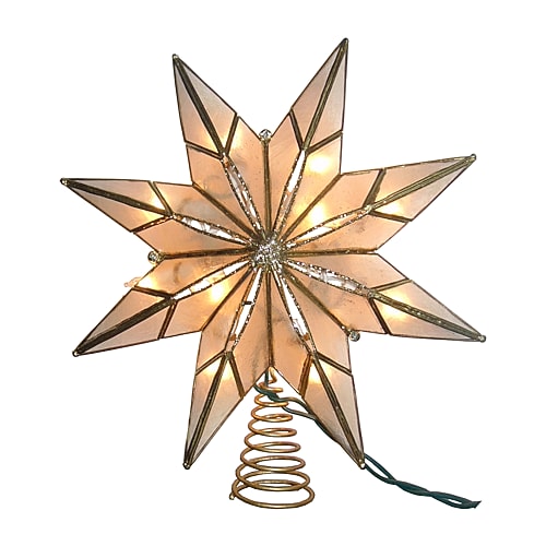 Click here for Kurt S. Adler 9in. 10-Light 8-Point Gold Capiz Sta... prices