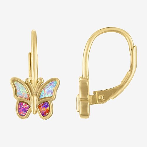 Click here for Girls 1/7 CT. Lab Created White Opal 14K Gold Over... prices