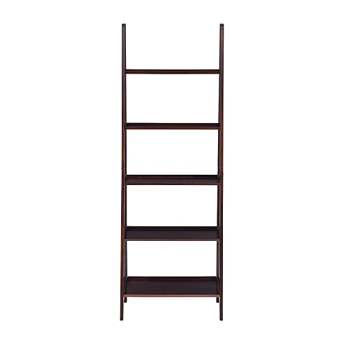 Click here for Almasy 5-Shelf Leaning Bookshelf  One Size  Brown prices