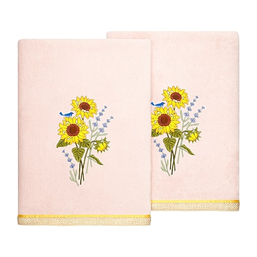 Click here for Linum Home Turkish Cotton Girasol Embellished 2-Pc... prices