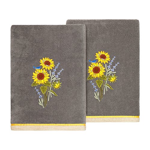 Click here for Linum Home Turkish Cotton Girasol Embellished 2-Pc... prices