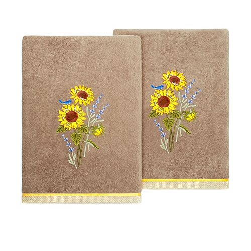 Click here for Linum Home Textiles Girasol 2-pc. Embellished Flor... prices