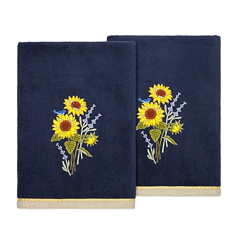 Click here for Linum Home Turkish Cotton Girasol Embellished 2-Pc... prices