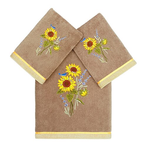 Click here for Linum Home Turkish Cotton Girasol Embellished 3-Pc... prices