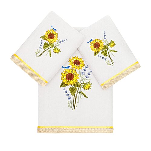 Click here for Linum Home Turkish Cotton Girasol Embellished 3-Pc... prices