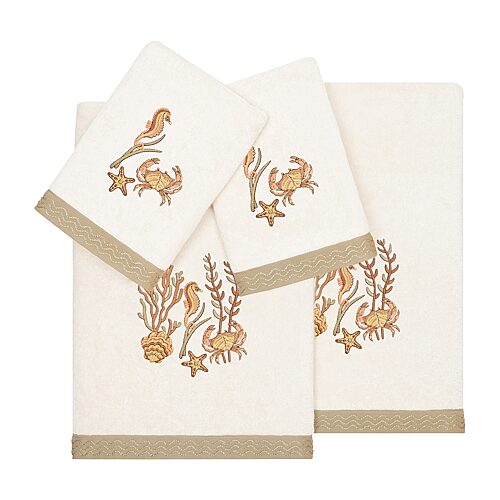 Click here for Linum Home Turkish Cotton Aaron Embellished 4-Pc.... prices