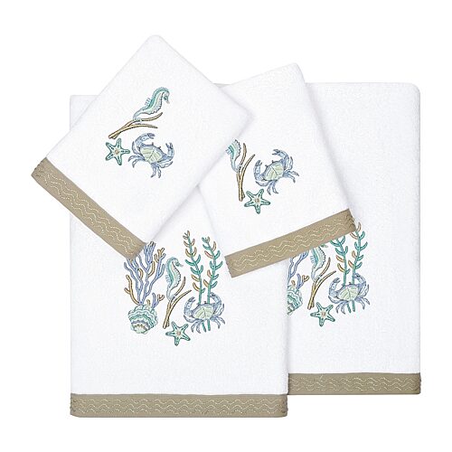 Click here for Linum Home Turkish Cotton Aaron Embellished 4-Pc.... prices
