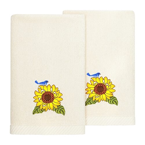 Click here for Linum Home Turkish Cotton Girasol Embellished 2-Pc... prices