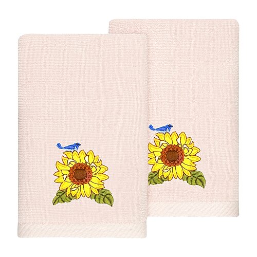Click here for Linum Home Turkish Cotton Girasol Embellished 2-Pc... prices