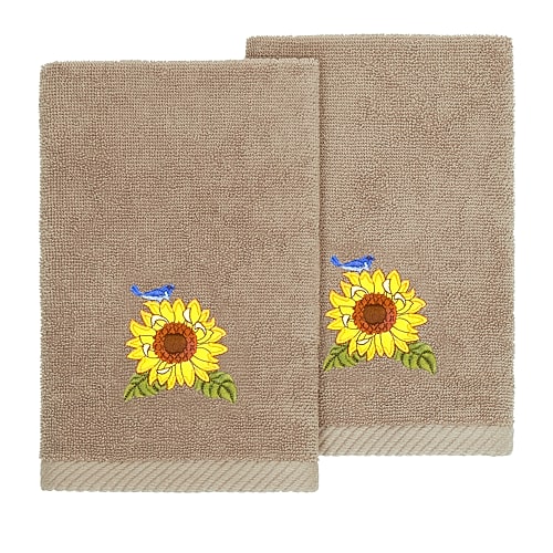 Click here for Linum Home Turkish Cotton Girasol Embellished 2-Pc... prices